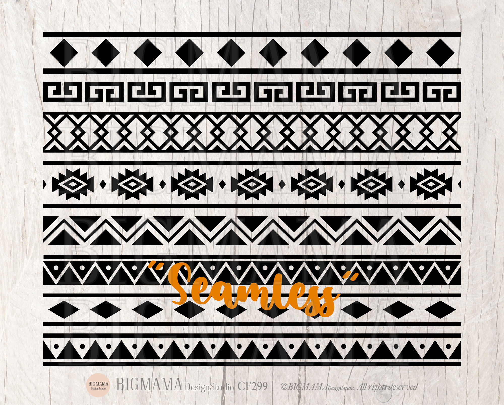 Aztec Pattern Svgborder Svgseamlesstribal Svg - Etsy