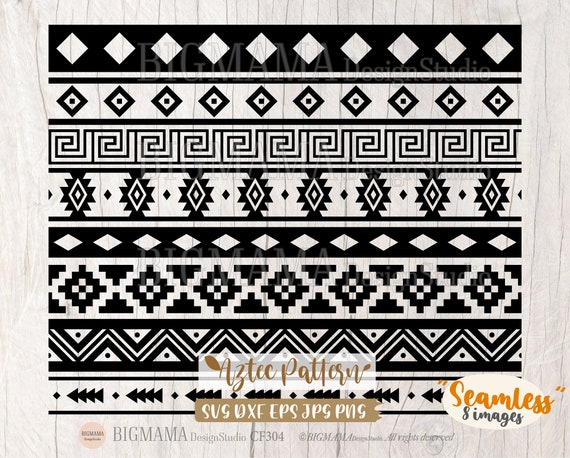 Aztec Pattern Svgborder Svgseamlesstribal Native - Etsy