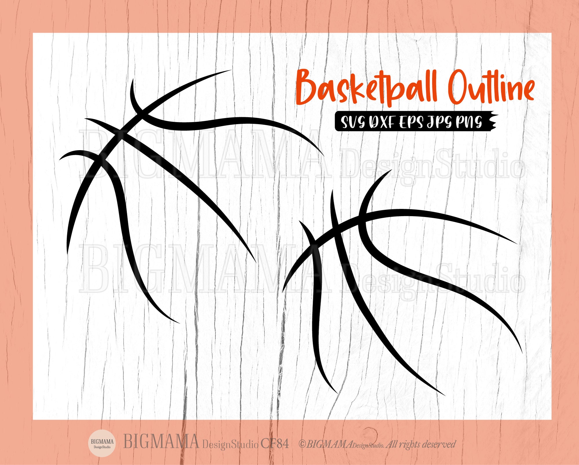 Línea De Baloncesto Svg Contorno De Baloncesto Esqueletos Etsy