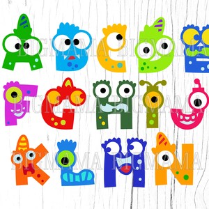 Monster Alphabet Svg,numbers,letters,birthday Boy,bundle,name,layered ...