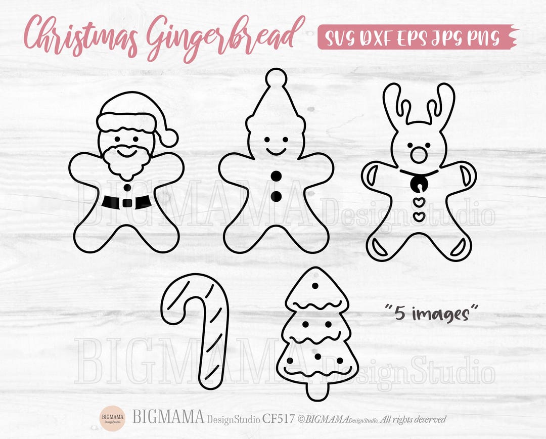 Christmas Gingerbread Man Outline Svg,kids,cookies,reindeer,snowman ...