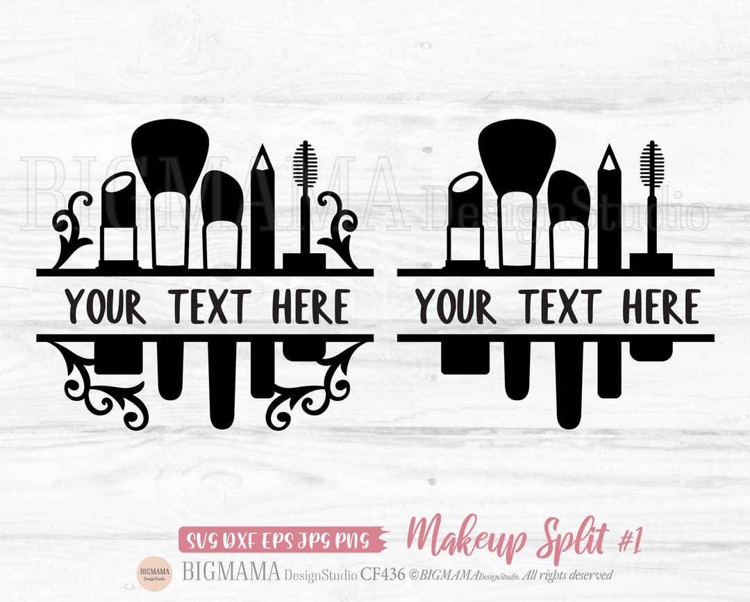 Makeup Split Svg,makeup Monogram,makeup Frame,beauty,cosmetics,dxf,name ...