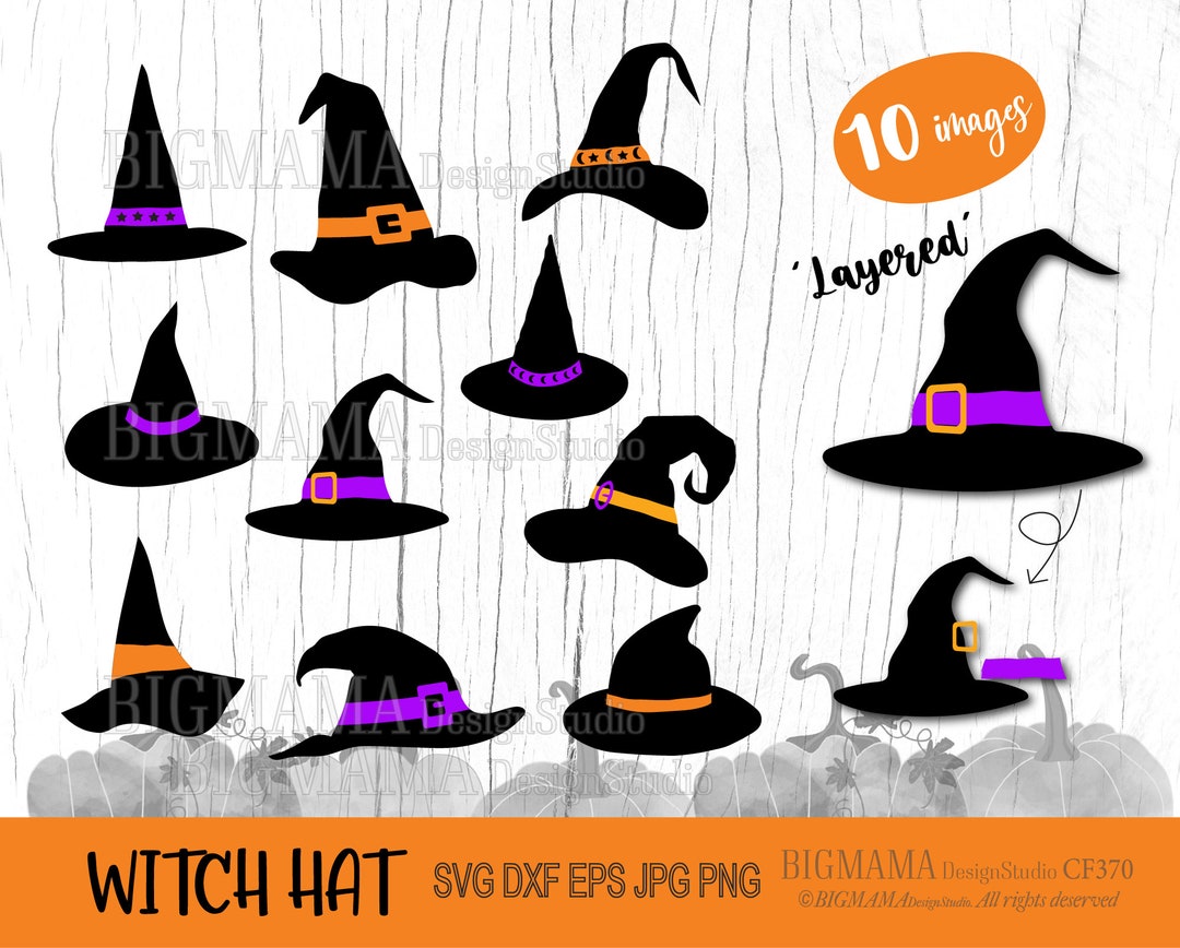 Witch Hat Svg,halloween,wizard Hat,magic,dxf,png,cut File,svg Bundle ...