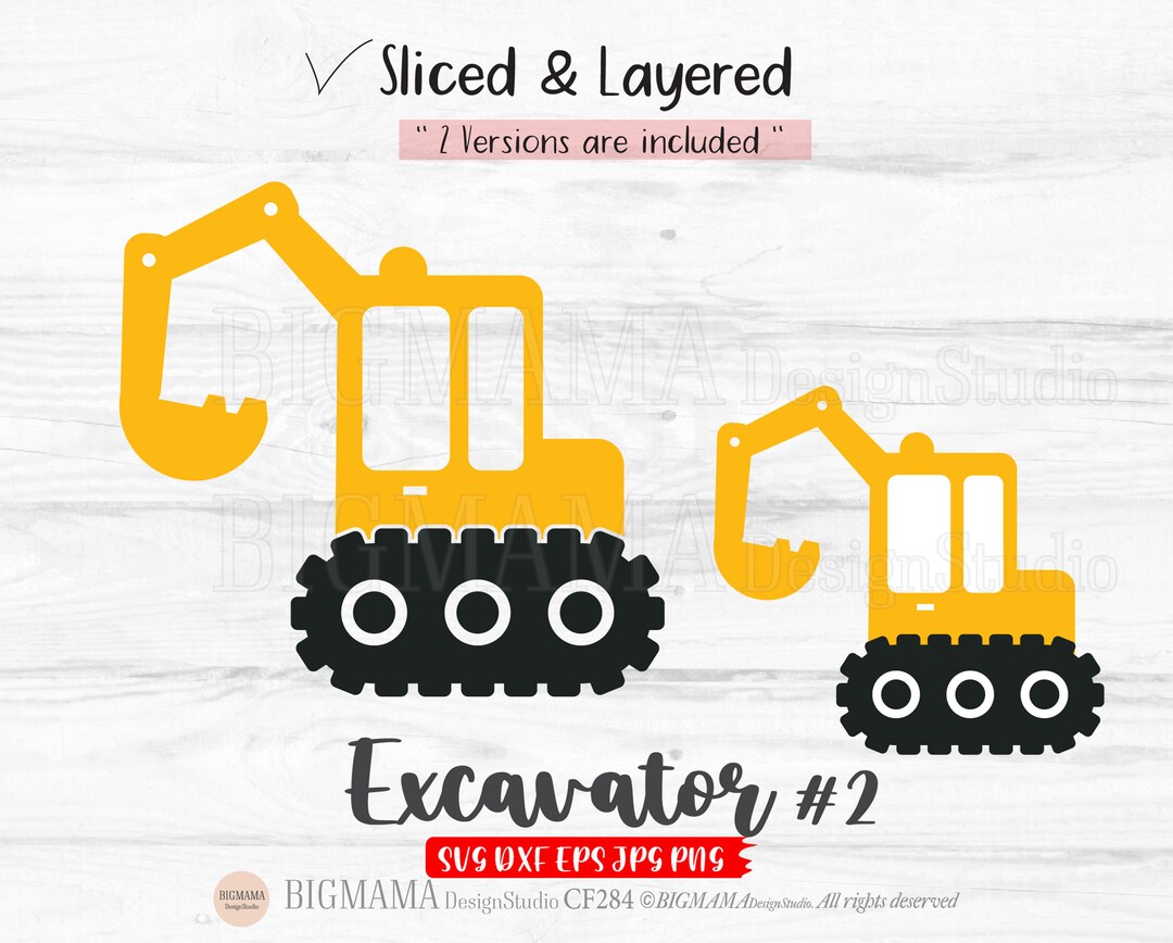 Digger Svg,excavator,construction,vehicle,sliced,layered,birthday Boy ...