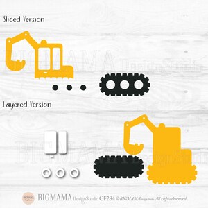 Digger Svg,excavator,construction,vehicle,sliced,layered,birthday Boy ...