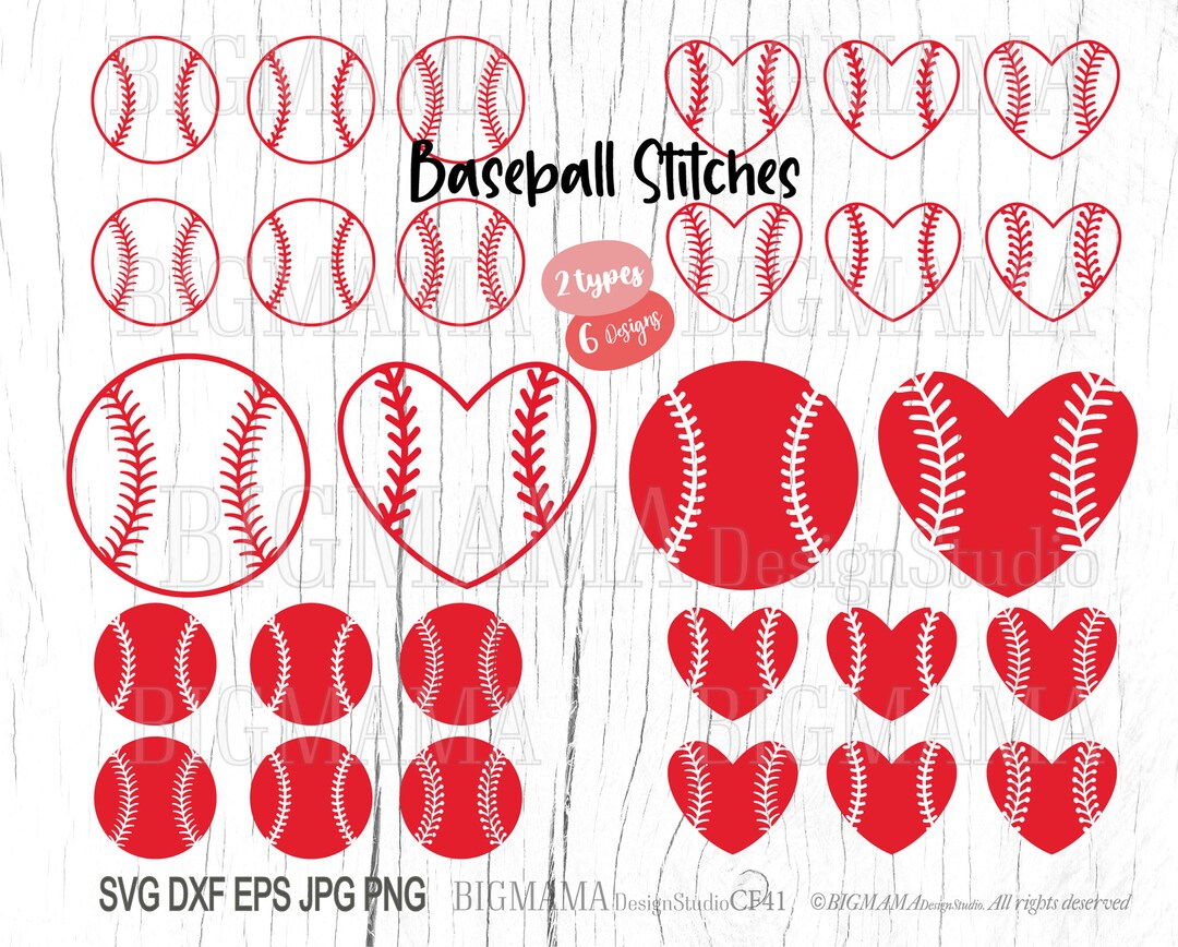 Baseball Laces Svg,softball Heart Svg,threads,bundle,baseball Stitches ...