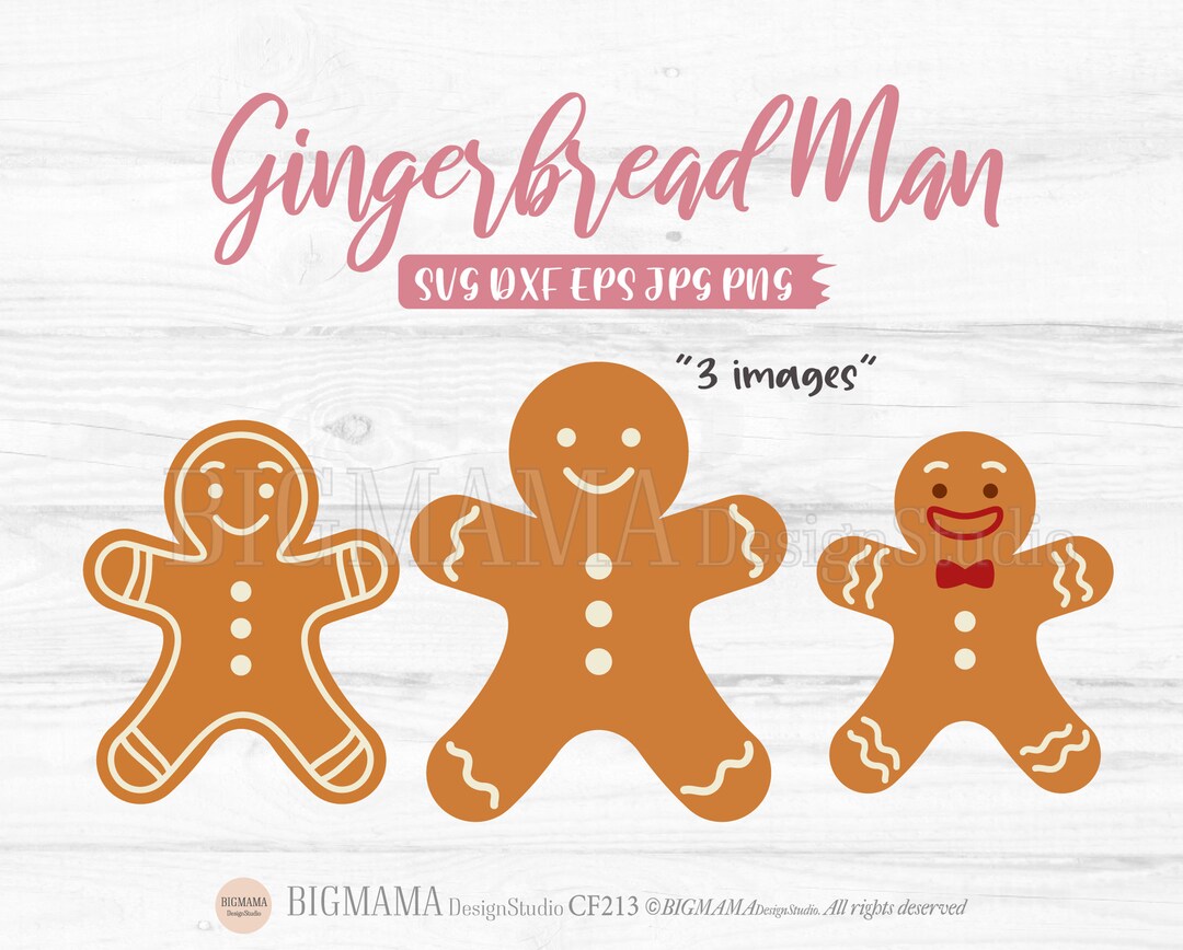 Gingerbread Man Svg,dxf,cookies,christmas,handdrawn,layered,vinyl,png ...