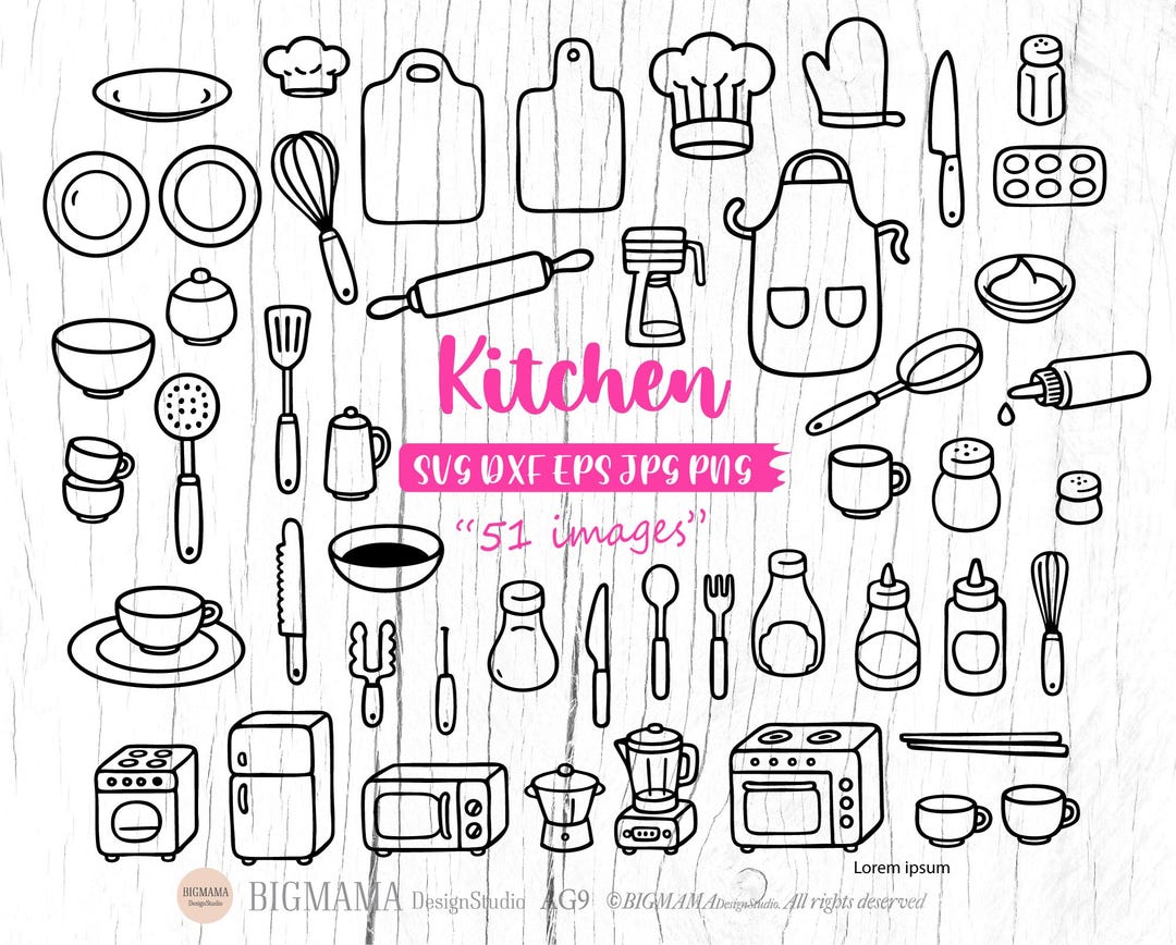 Kitchen Utensil Svg,cooking Bundle Cut File,baking,supplies,chef ...