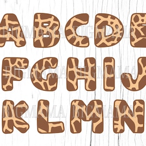 Giraffe Alphabet Svg,safari,numbers,letters,bundle,animal Print,wild ...