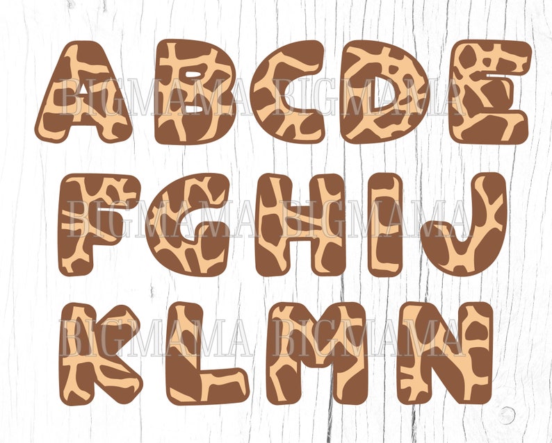 Giraffe Alphabet Svg,safari,numbers,letters,bundle,animal Print,wild ...