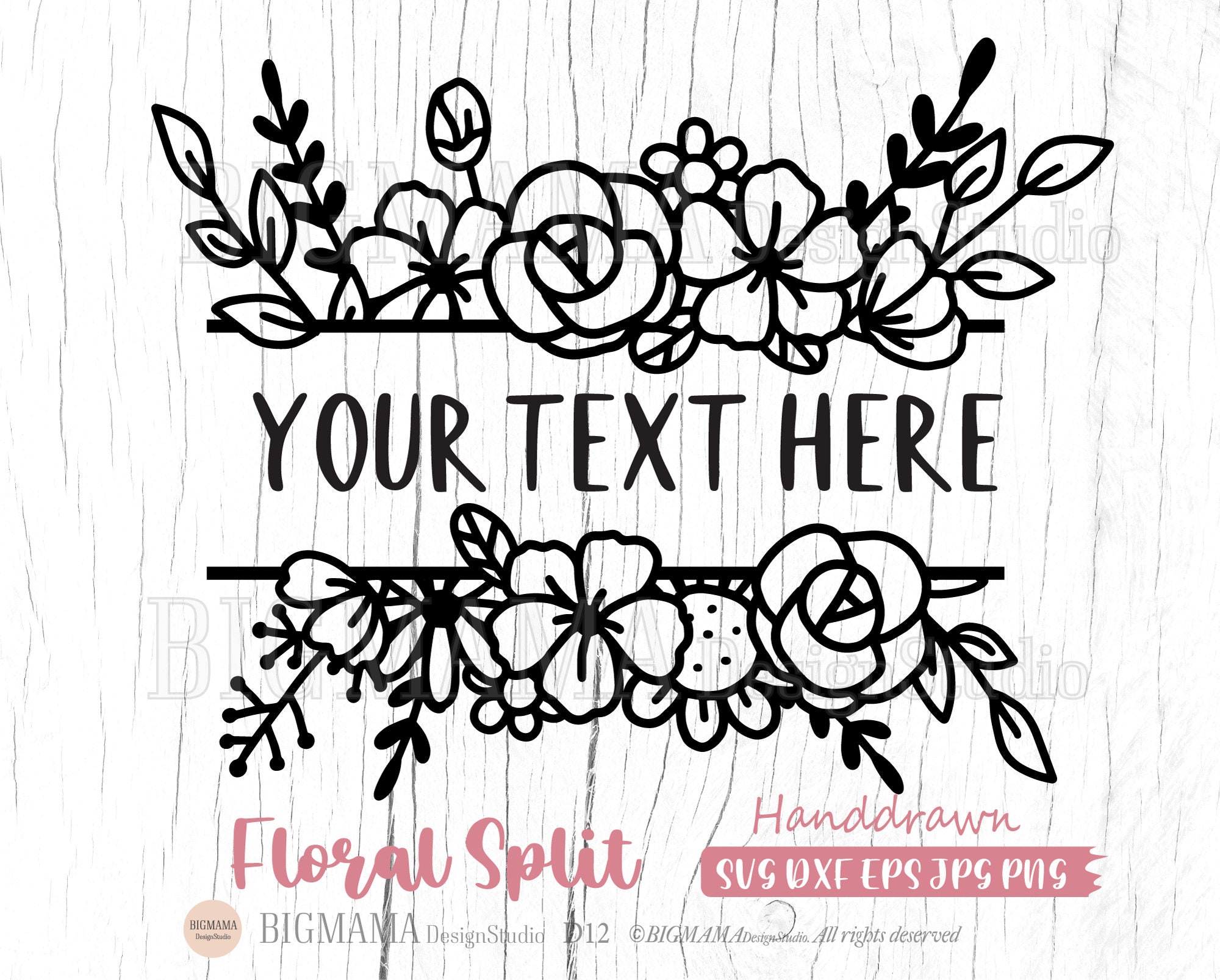 Floral Split Svgframefloral Borderwildflowersplit - Etsy