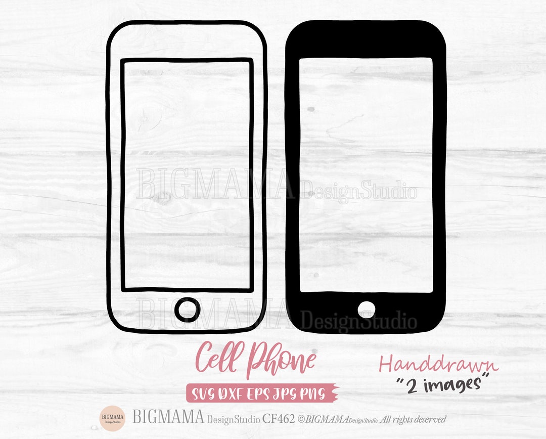 Cell Phone Svg,smart Phone,doodle,mobile Deivce,cell Phone Template ...