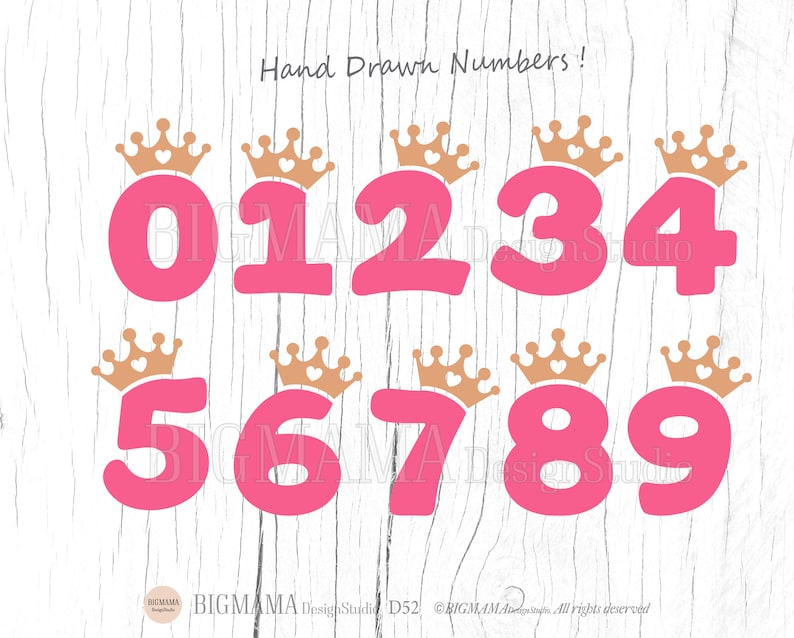 Numbers With Crown Svgprincessbirthdaydxfyear - Etsy