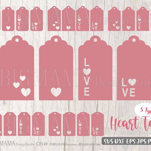 Valentines Gift Tags Bundle Gift Tags Svg Heart Tags | Etsy