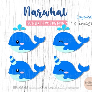 Narval SVG, Narval, Baby Shower, Cricut, Cortar archivo, En capas, DXF ...