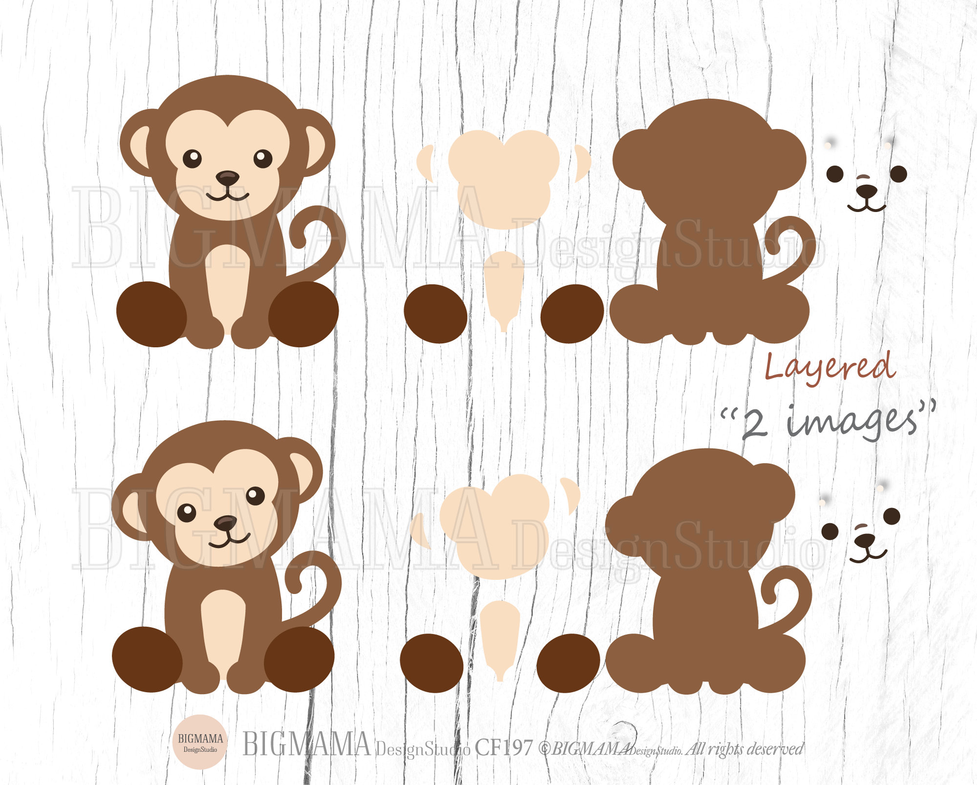 Baby Monkey Svg,monkey Svg for Cricut,cut File,layered,dxf,safari ...