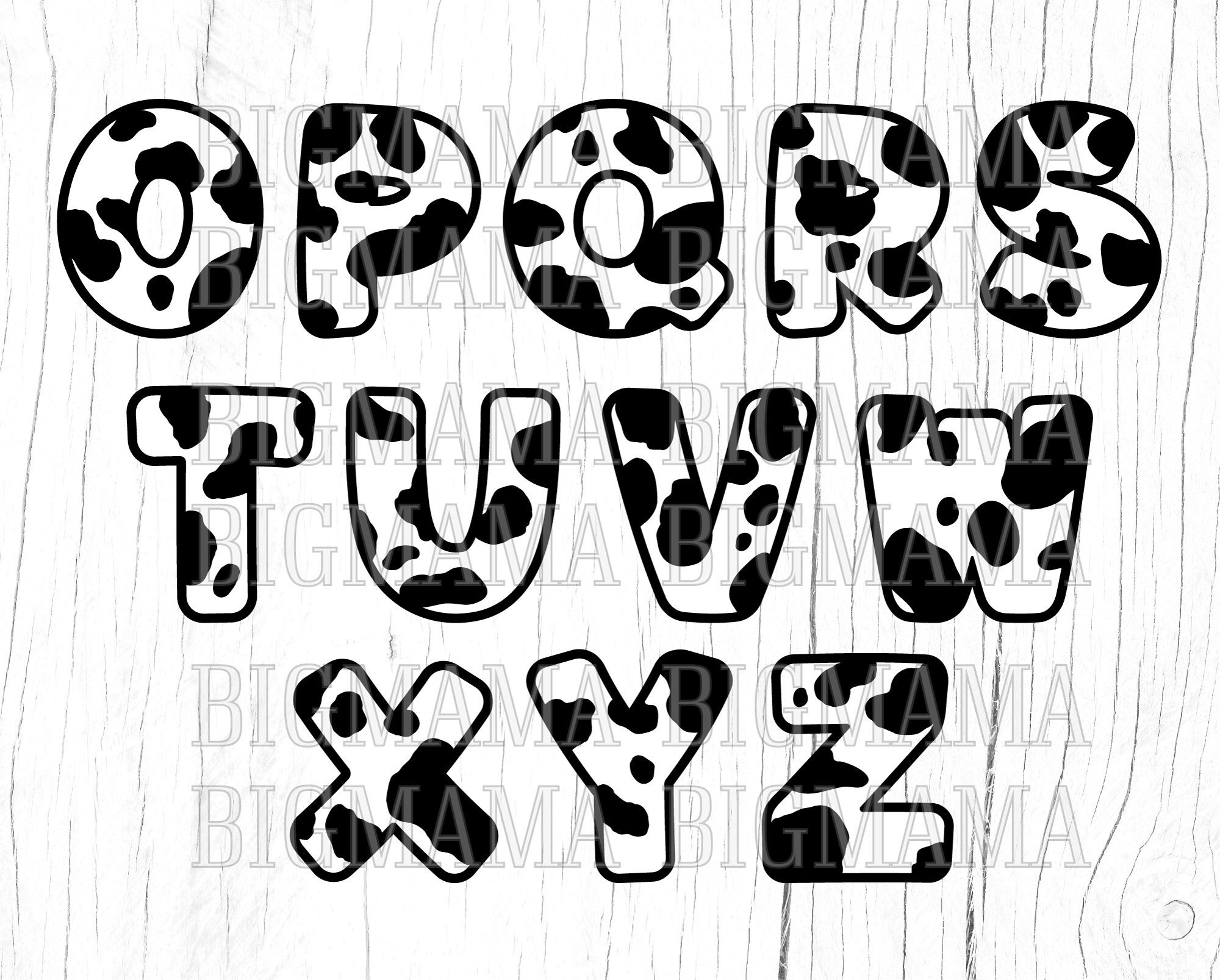 Cow Alphabet Svgnumberslettersbundlebirthdaycow - Etsy