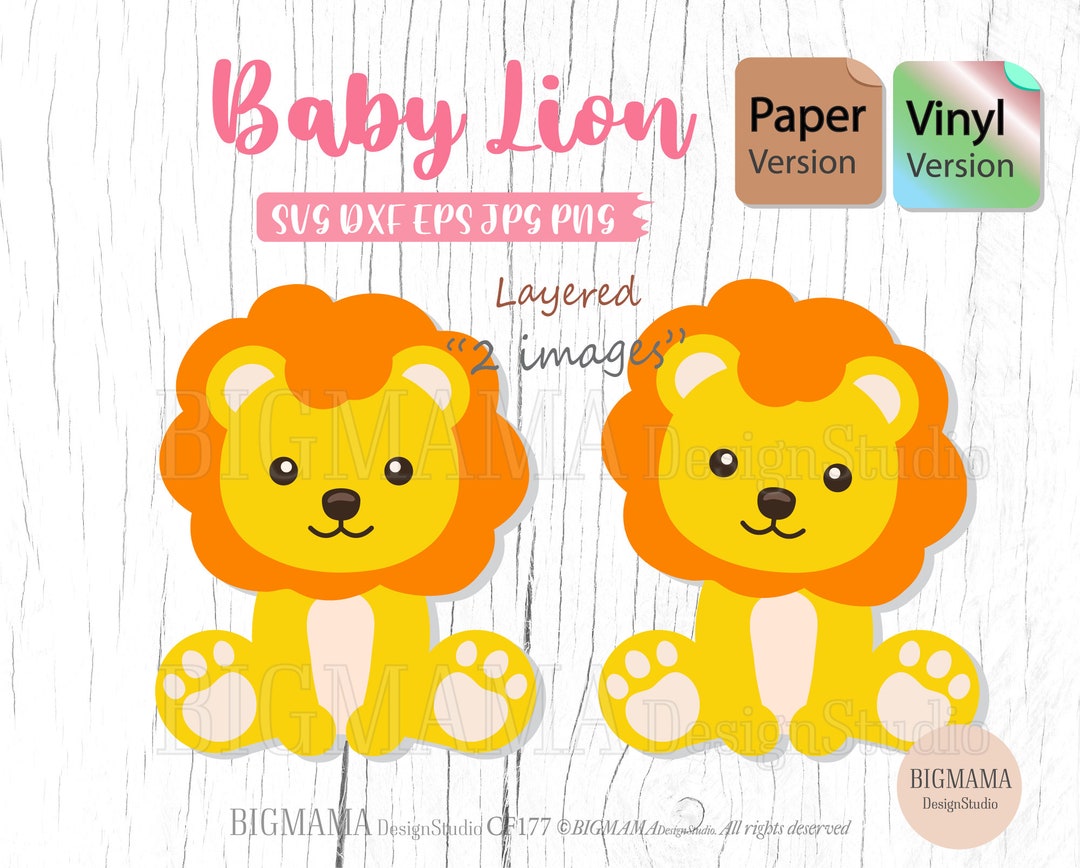 Baby Lion Svg,paper,vinyl,cricut,cut File,layered,dxf,lion Svg File ...