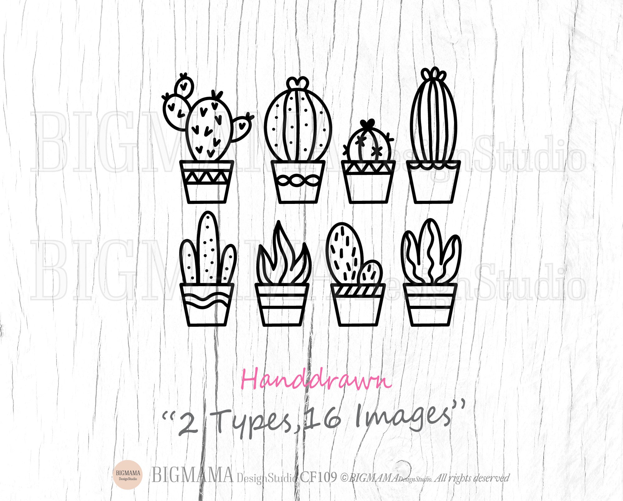 Cactus Svg Outline cactus Hand Svgcactus Svg Filescactus - Etsy