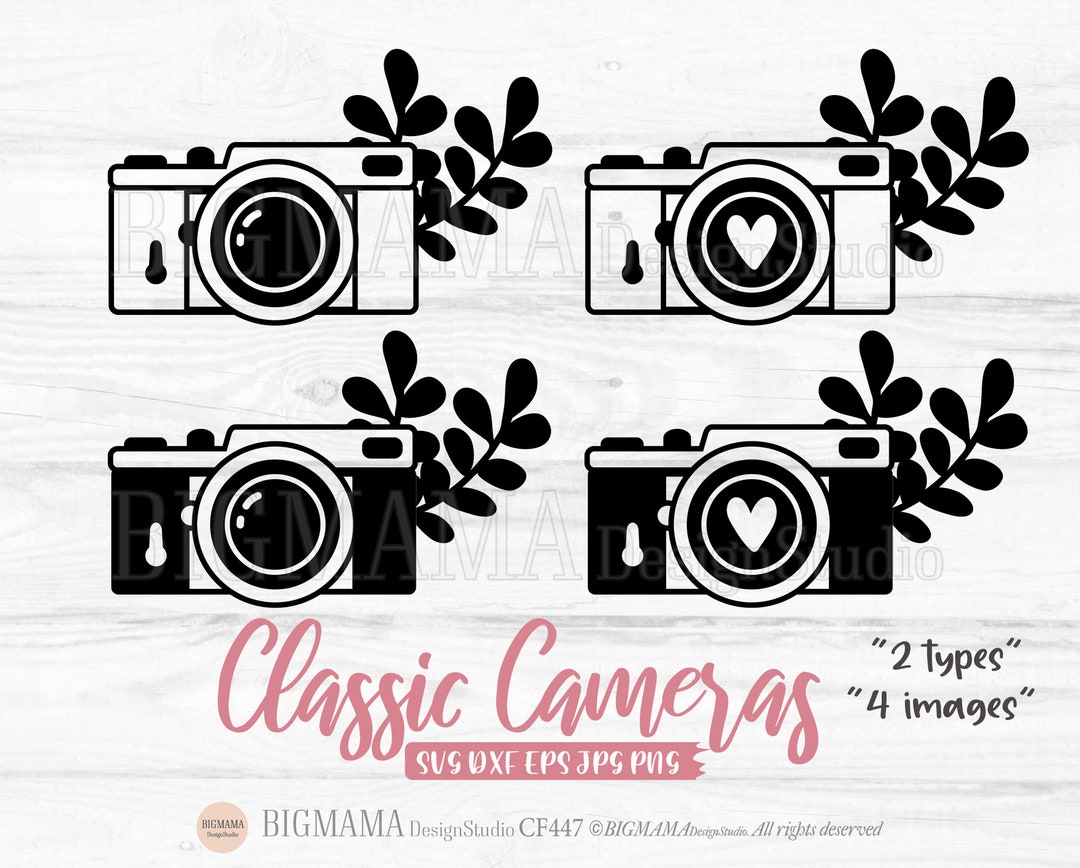 Camera Svg,classic Camera Svg,photography,camera With Heart,leaves,dxf ...