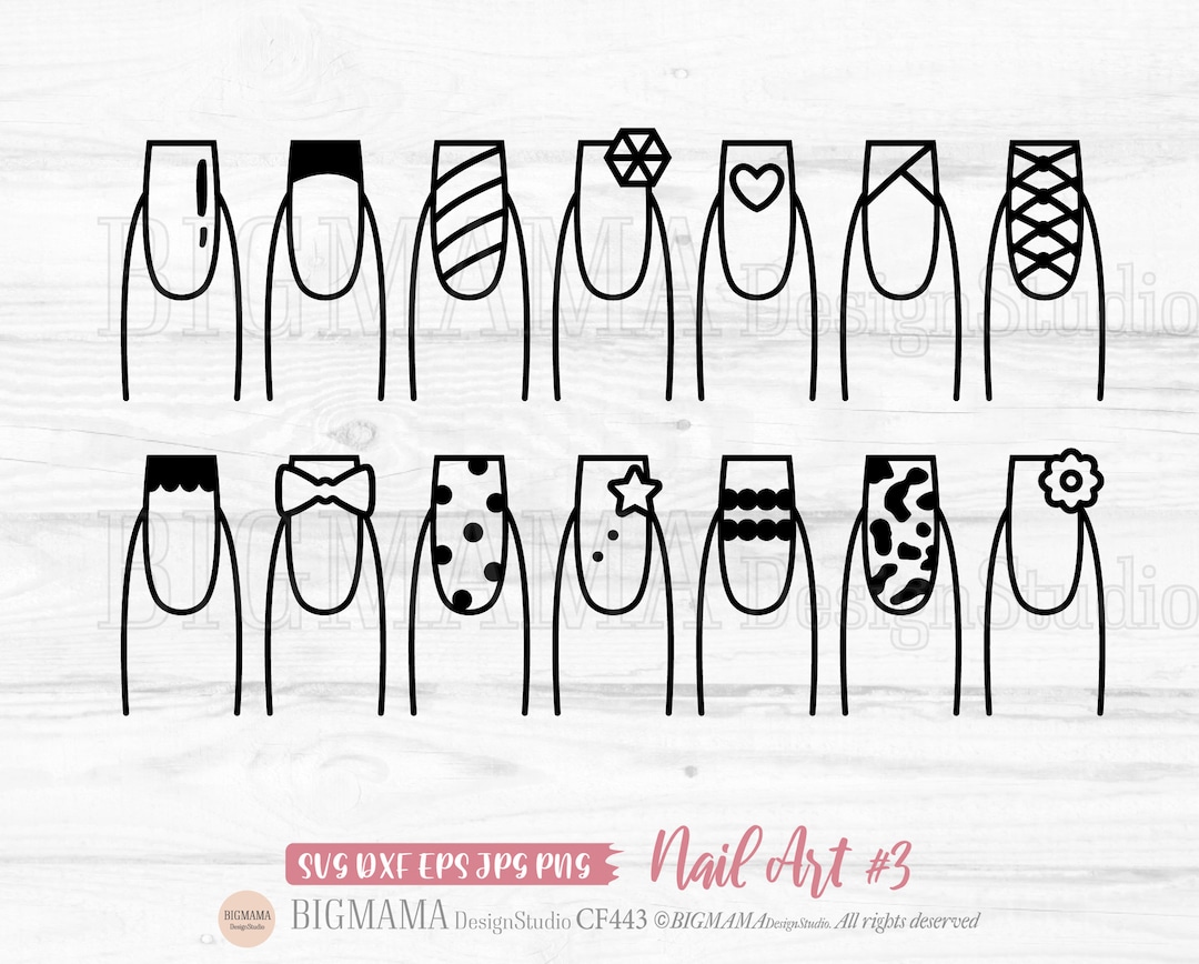 Nail Art SVG Bundle,beauty,nail Salon,nail Polish,hands,fingers,nail ...