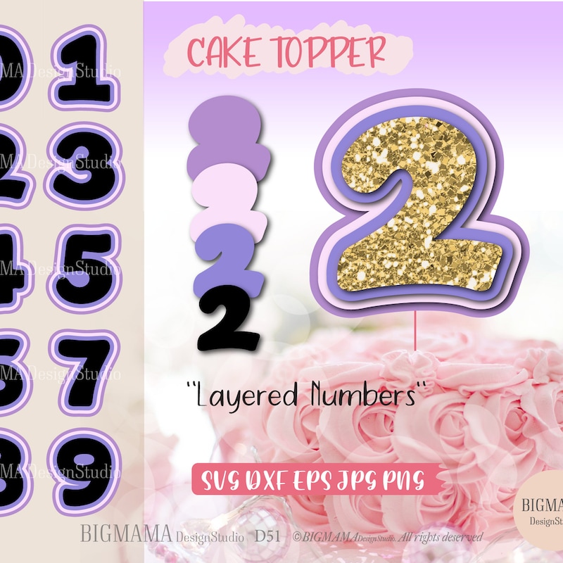Layered Numbers Svg - Etsy