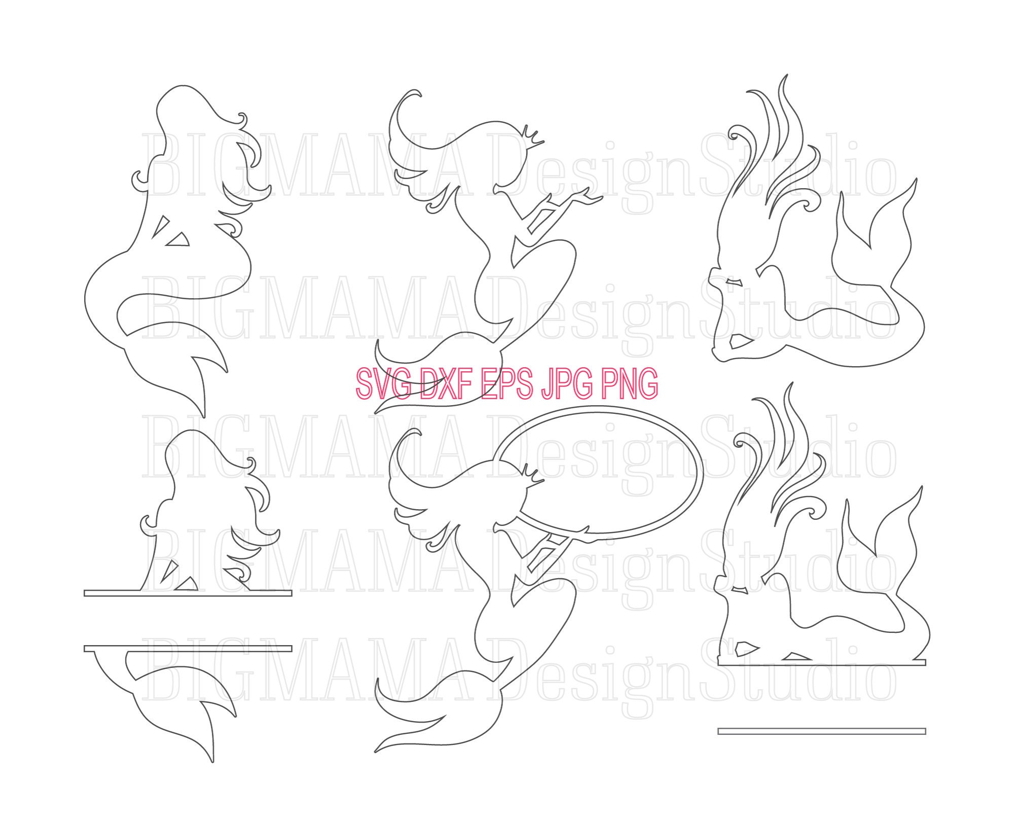 Mermaid Svgmermaids Dxfmermaid Flame Svgcut - Etsy