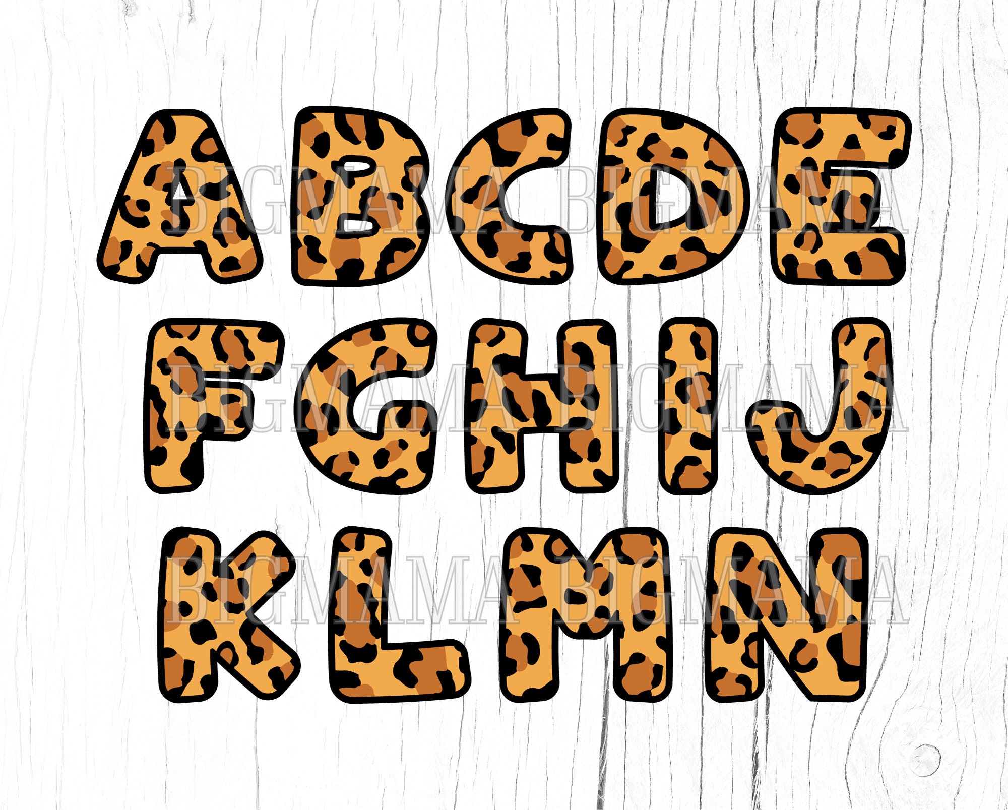 Leopard Alphabet Svgsafarinumberslettersbundleanimal - Etsy