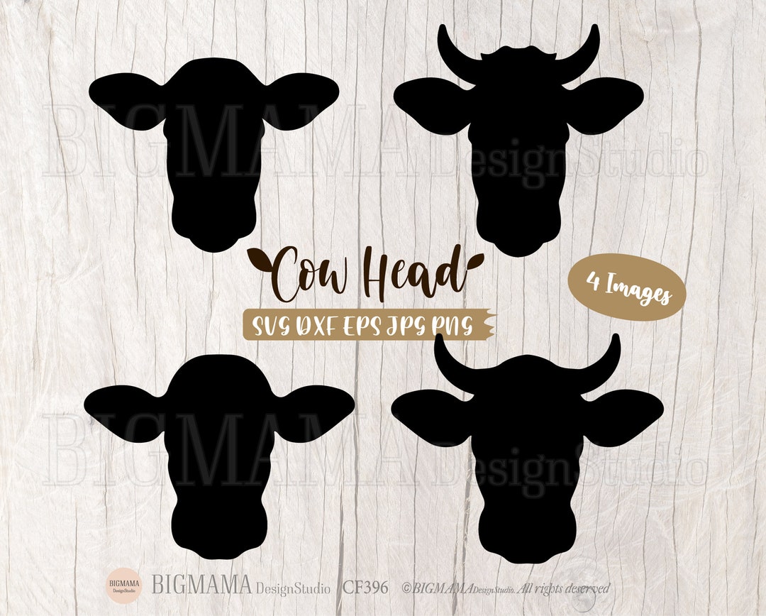 Cow Head Svg,dxf,bull Head,cow Horn,cut File,cow Face,cow Shape,cattle ...