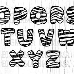 Zebra Alphabet Svg,safari,numbers,letters,bundle,animal Print,pattern ...