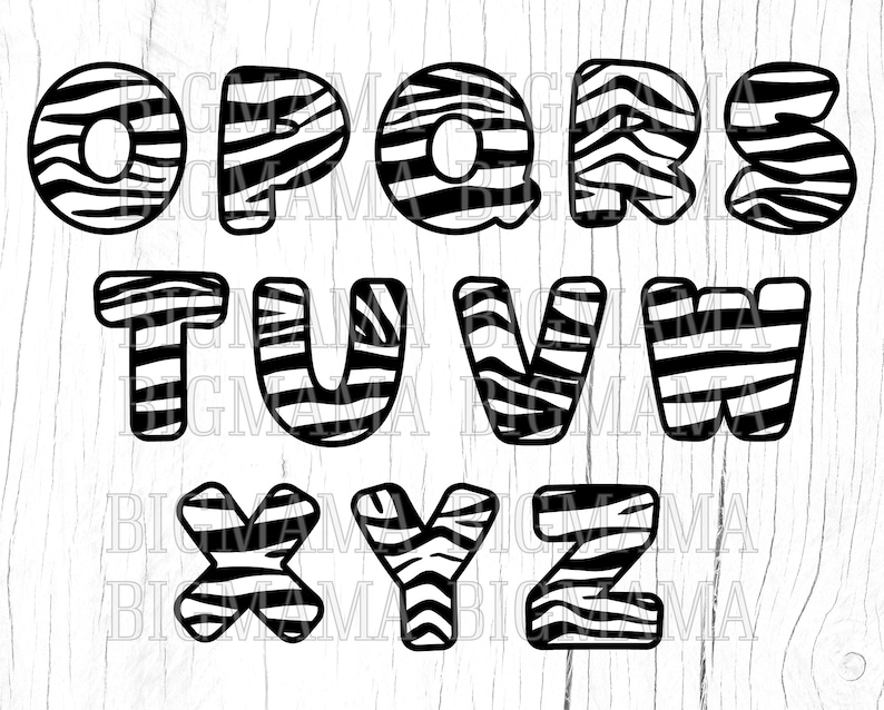 Zebra Alphabet Svgsafarinumberslettersbundleanimal - Etsy