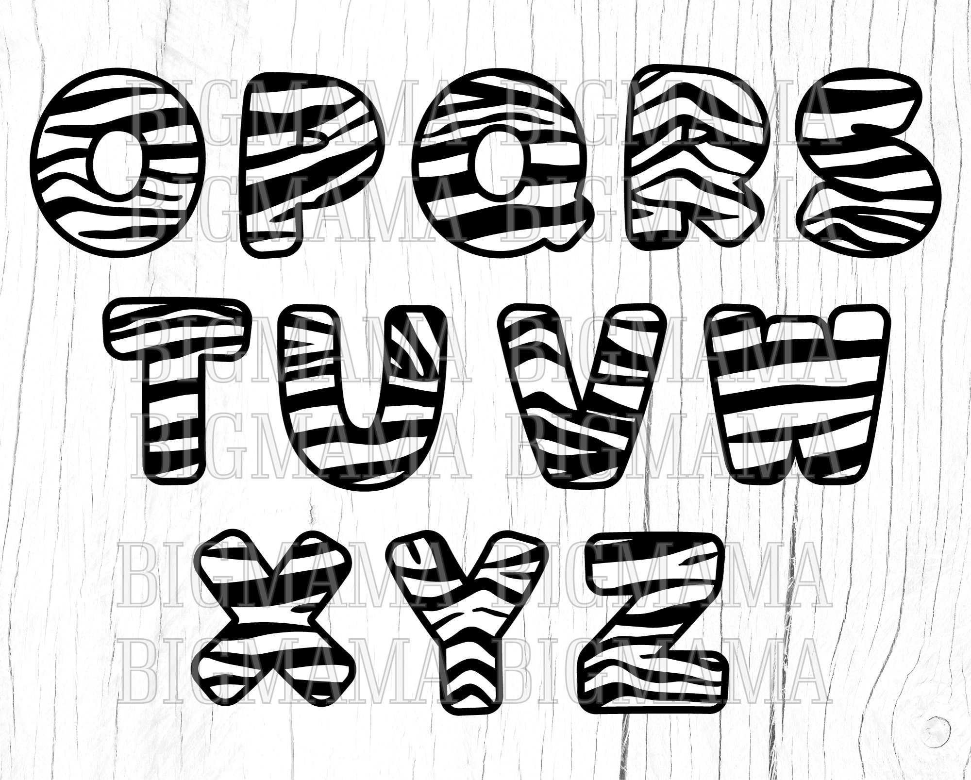 Zebra Alphabet Svgsafarinumberslettersbundleanimal - Etsy