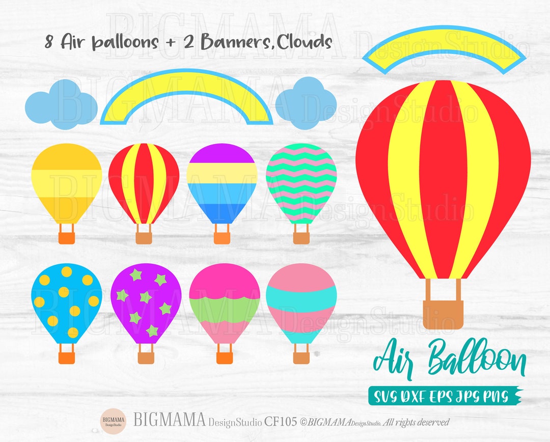 Air Balloon Svg,dxf,party Decor,balloon Cut File,bundle,birthday,png ...