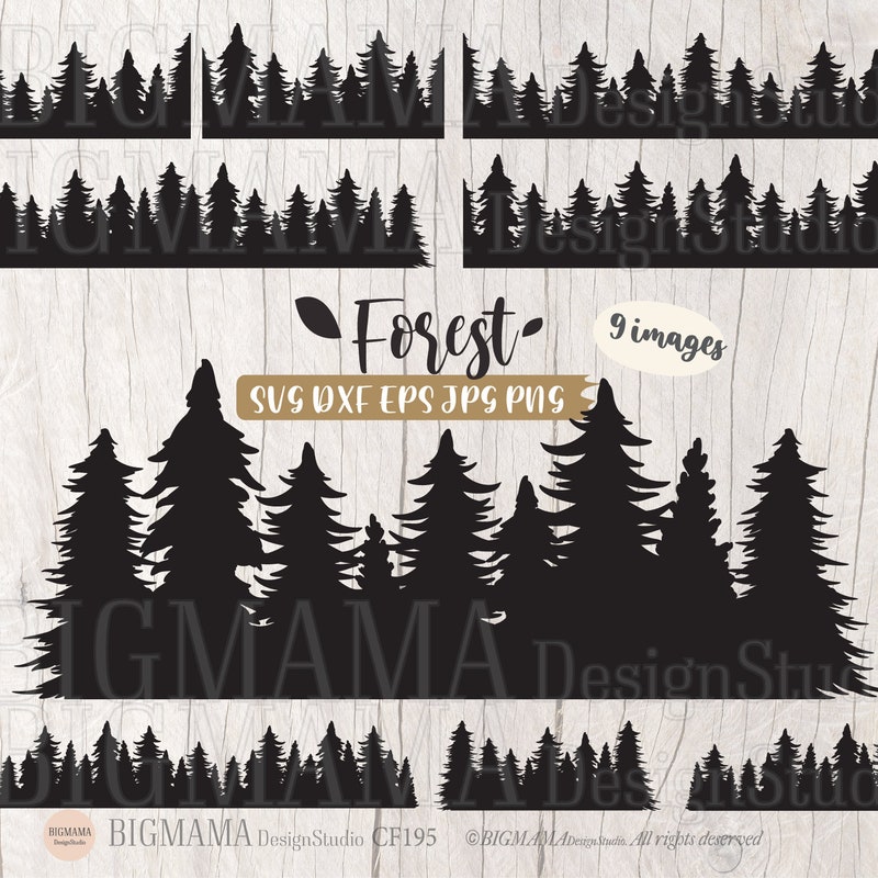 Tree Line Svg - Etsy