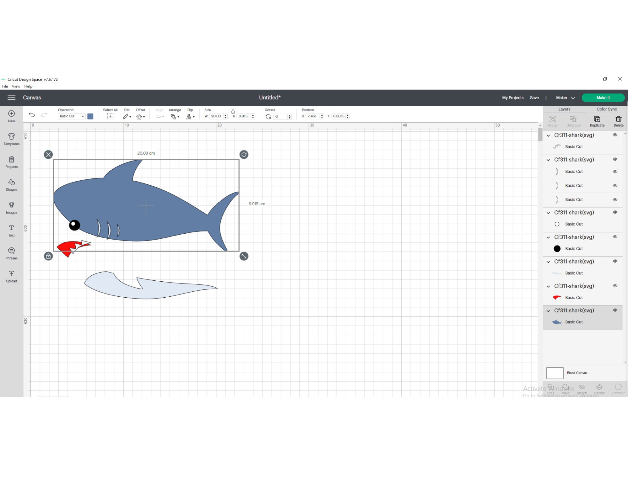 Cute Shark Svg,baby,layered,dxf,sea Animal,birthday,shark Cut File ...