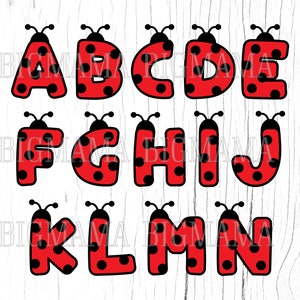 Ladybug Alphabet Svg,dxf,letters,font,numbers,birthday,cut File,bundle ...