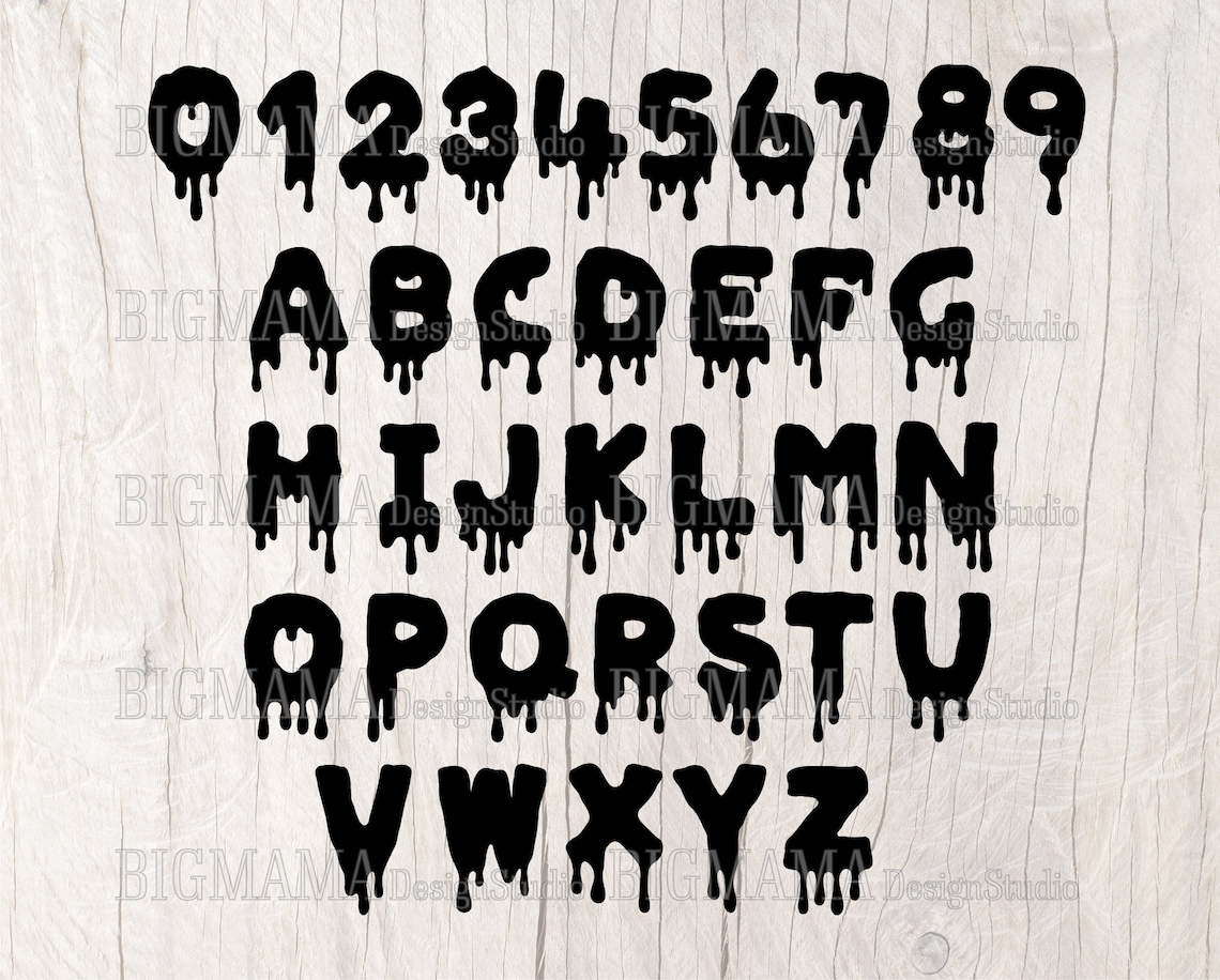 Dripping Alphabet Svg,numbers,letters,drip,bundle,birthday,spooky,png ...