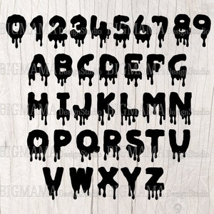 Dripping Alphabet Svg,numbers,letters,drip,bundle,birthday,spooky,png ...