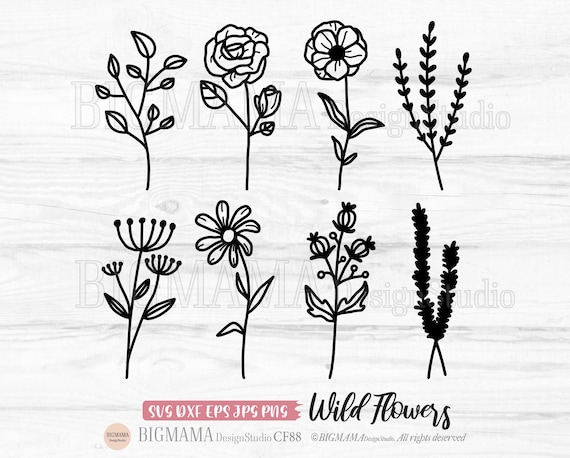 Wildflower Svgwildflower Svg | Etsy