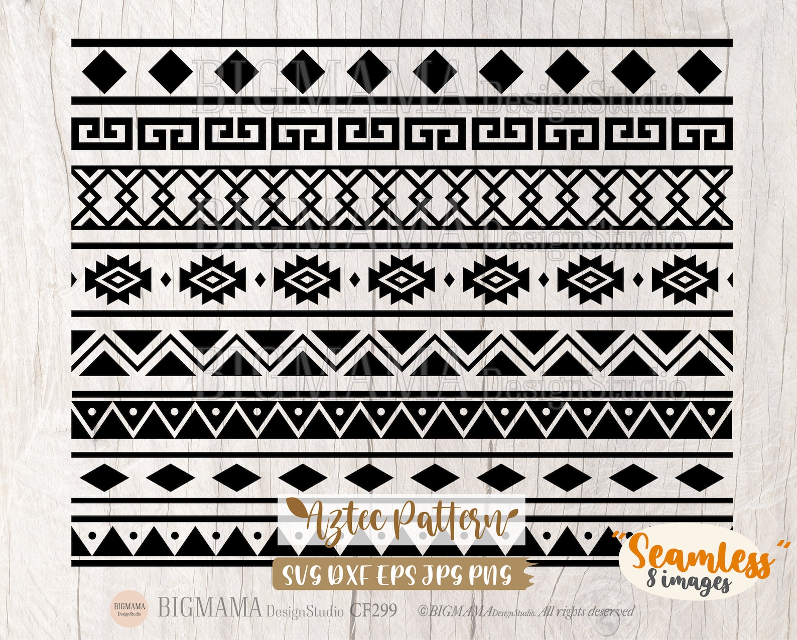 Aztec Pattern Svg,border Svg,seamless,tribal Svg Bundle,american ...