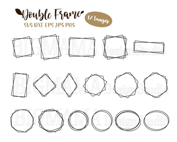 Craft Supplies & Tools Painting Double Frame SVG,Square Frame Bundle ...