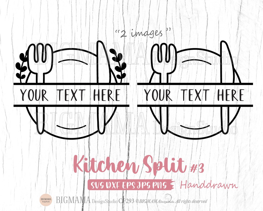 Kitchen Split Frame Svg,knife,logo,cutlery,food,monogram,cooking ...