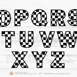 Checkered Alphabet Svg,racing,numbers,font,car,boys,race,finish Flags ...