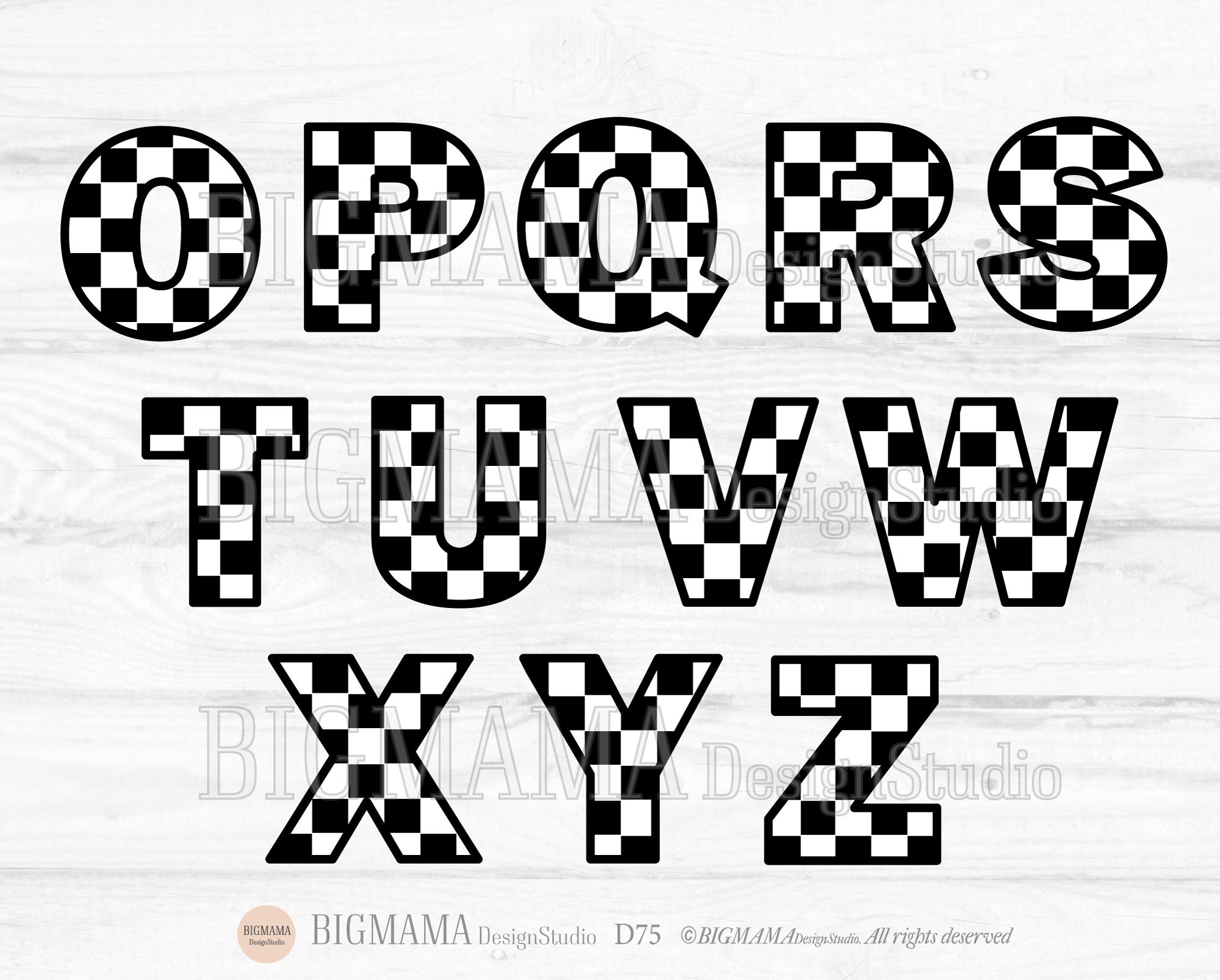 Checkered Alphabet - Etsy