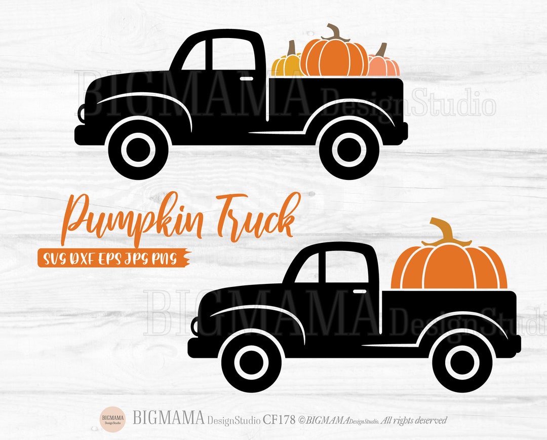 Pumpkin Truck SVG File,fall Truck,dxf,fall Pumpkin Truck,cut File ...