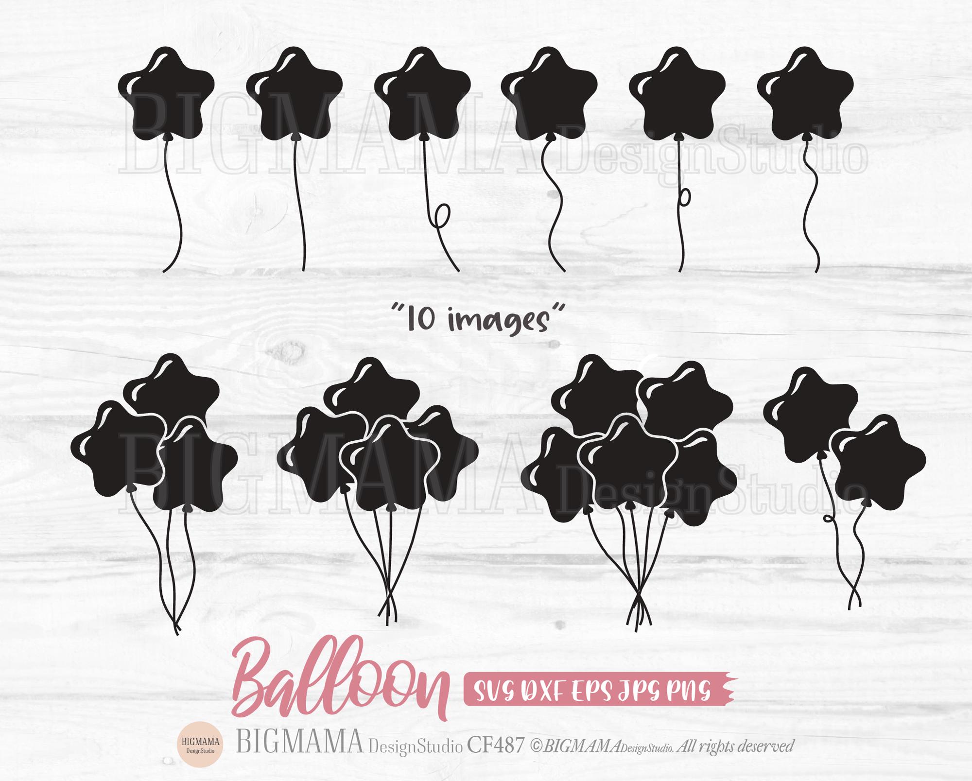Star Balloon Svg,stars,balloon Cut File,party,birthday,outline,balloon ...