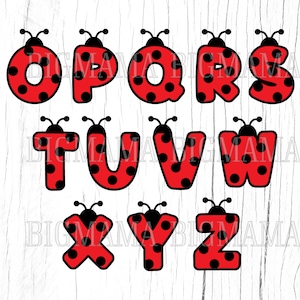 Ladybug Alphabet Svg,dxf,letters,font,numbers,birthday,cut File,bundle ...