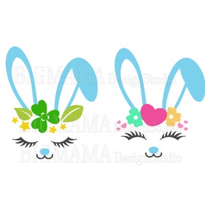 Bunny Face Svg,rabbit Face,easter Bunny,dxf,eps,vector,graphic,cricut ...