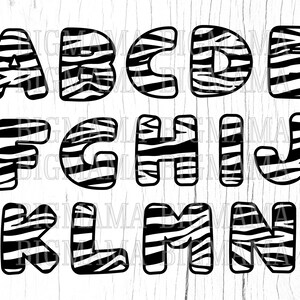 Zebra Alphabet Svg,safari,numbers,letters,bundle,animal Print,pattern ...