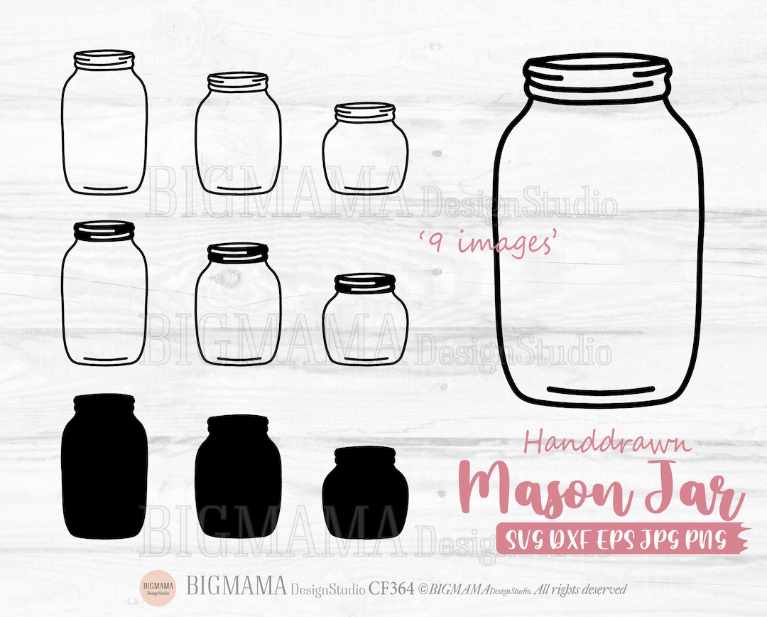 Mason Jars Bundle Svg,mason Bottle,glass Jars,monogram Frame,vase,name ...